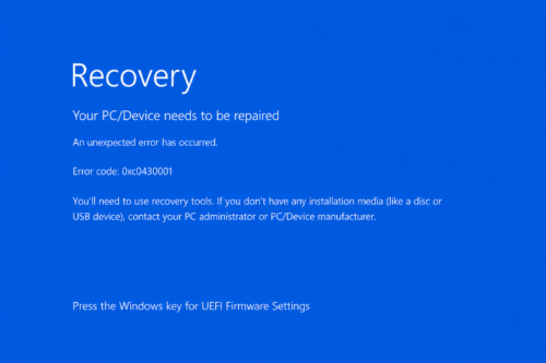 Recovery-Fehler 0xc0430001: Windows 11 startet nach KB5094126 nicht mehr