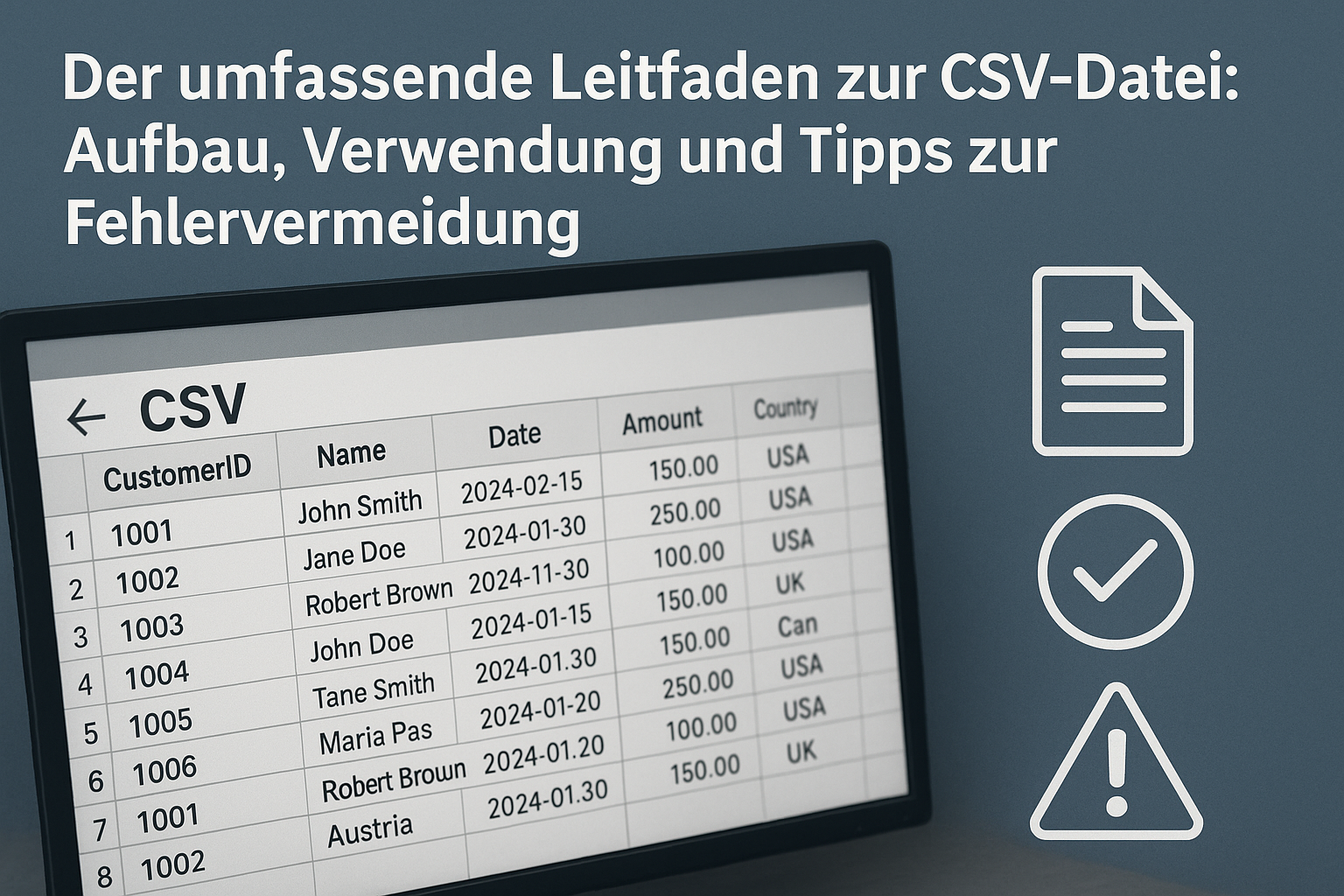 Leitfaden zur CSV-Datei: Aufbau, Verwendung und Tipps zur Fehlervermeidung