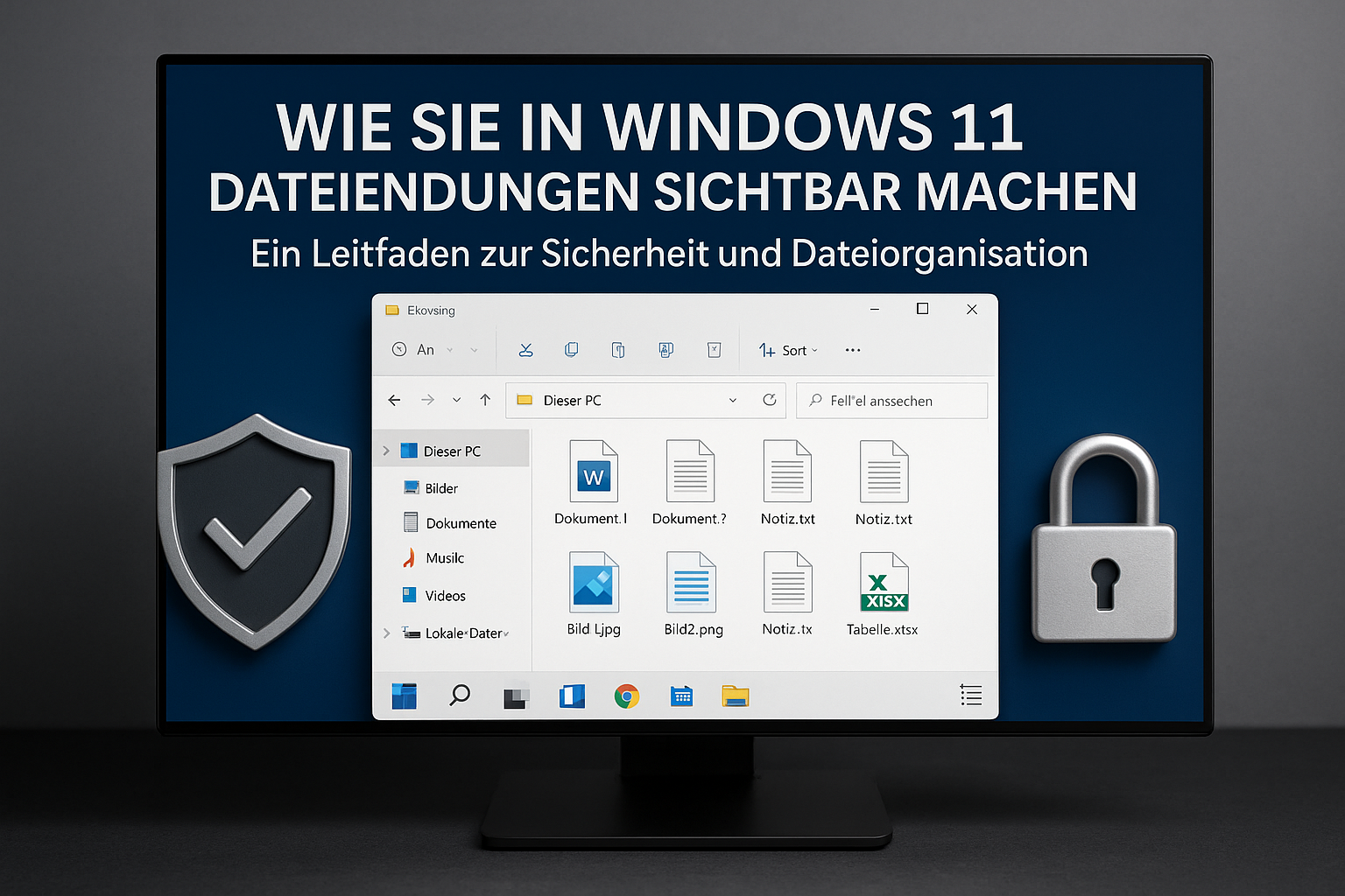 Wie Sie in Windows 11 Dateiendungen sichtbar machen